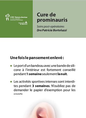 Cure de prominauris : Soins post-opératoires Dre Patricia Bortoluzzi